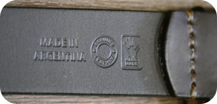 Authenticity stamps on pampeano belts