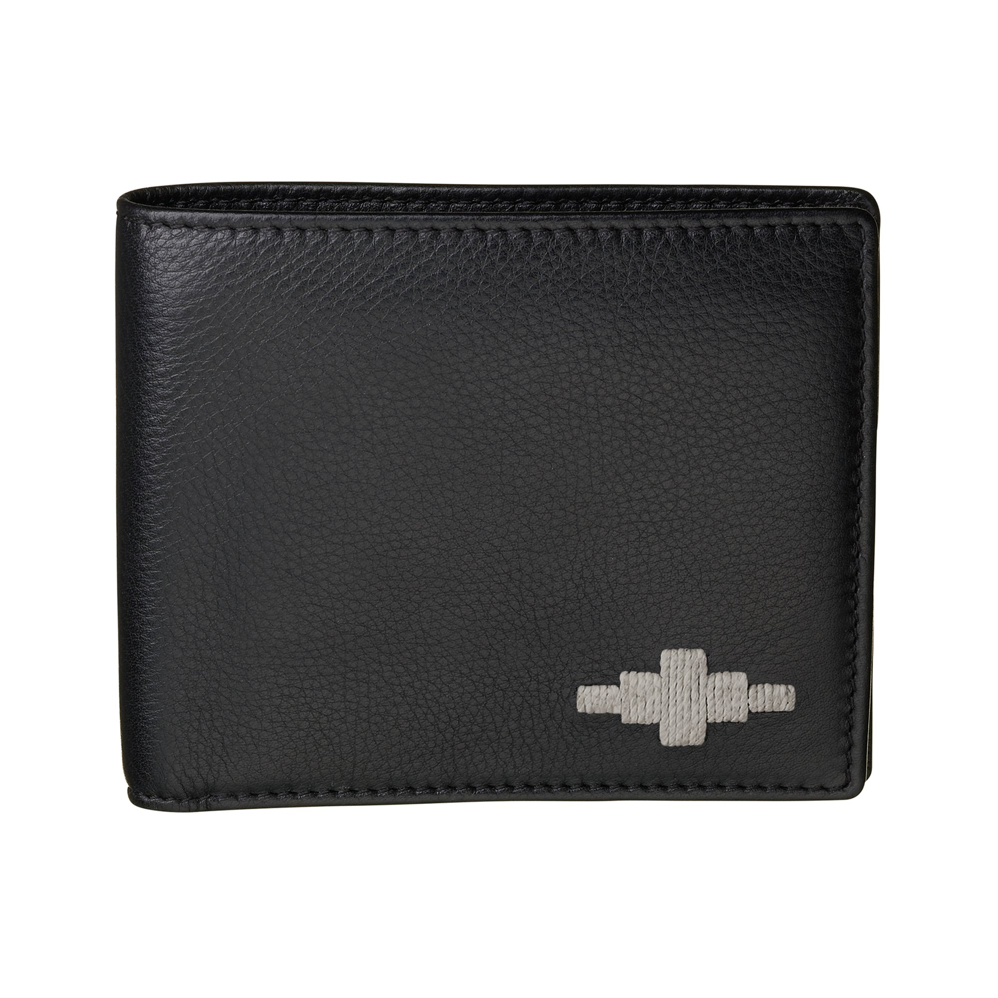 Black leather card wallet store