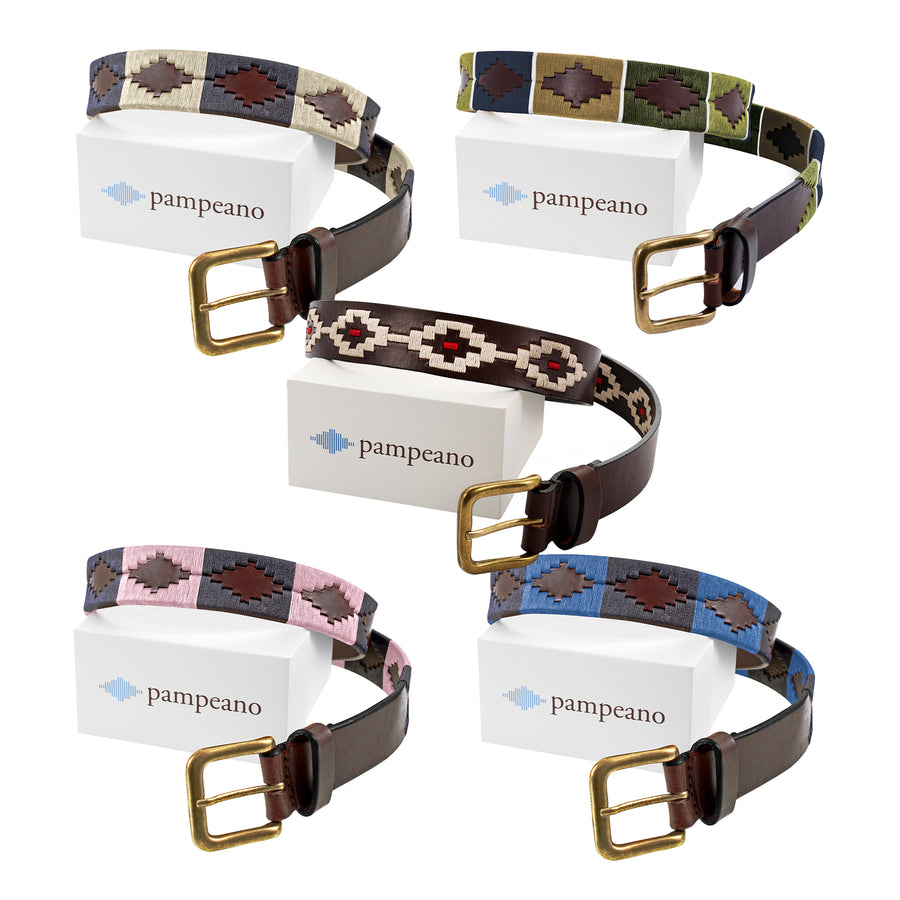 Choice of Any 5 Leather pampeano Belts - Gift Package – pampeano UK